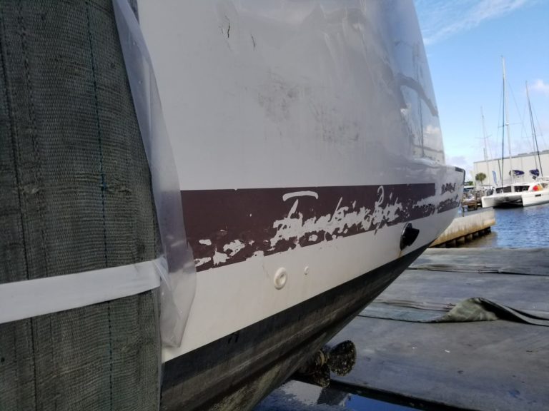 Fountaine Pajot Catamaran repaired by Service from Hurricane Irma damage.
