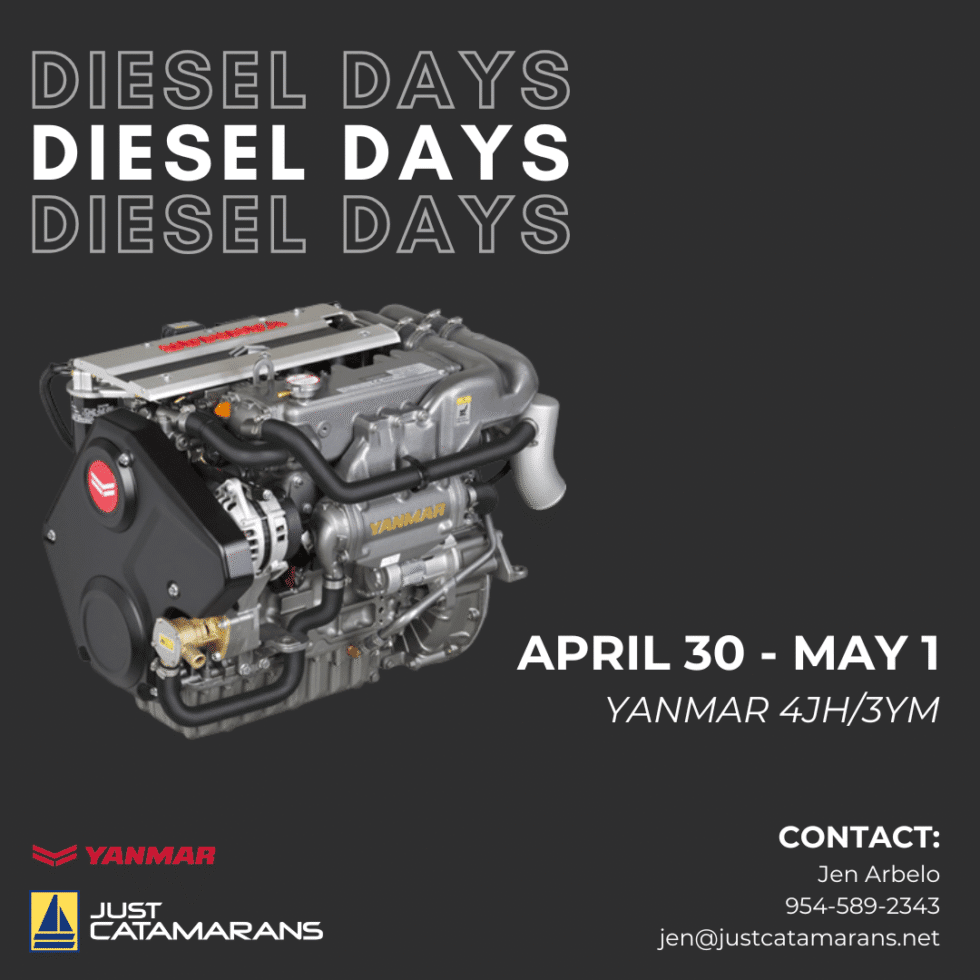 Sign Up for Diesel Days Yanmar 4JH/3YM April May 2026 - Just Catamarans